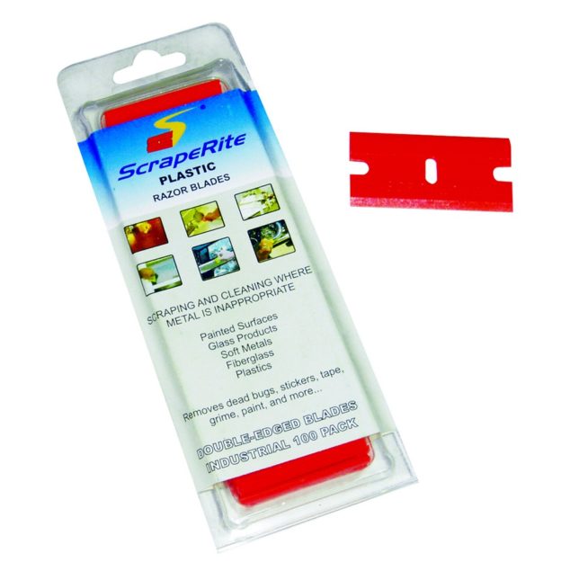 1" PLASTIC SCRAPERITE RAZOR BLADES - 100 PK - Global Express Window Films